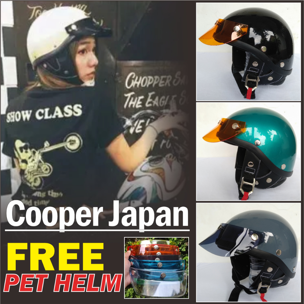 Jual Helm Slim Japan Cooper Vintage Original Free PET Transparan ...