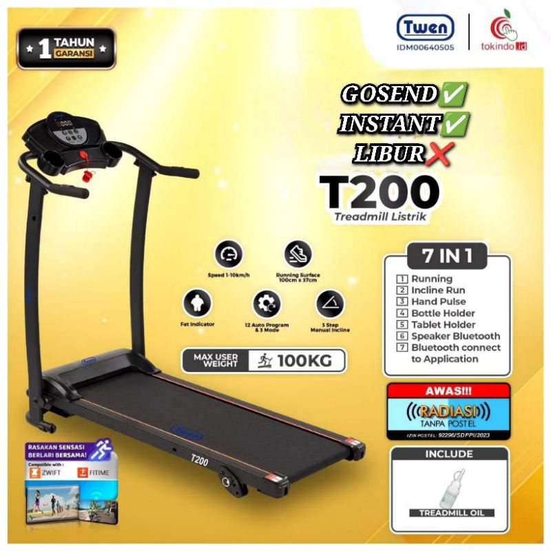 Jual Treadmill T200 treadmill Listrik elektrik motorized Treadmil twen ...