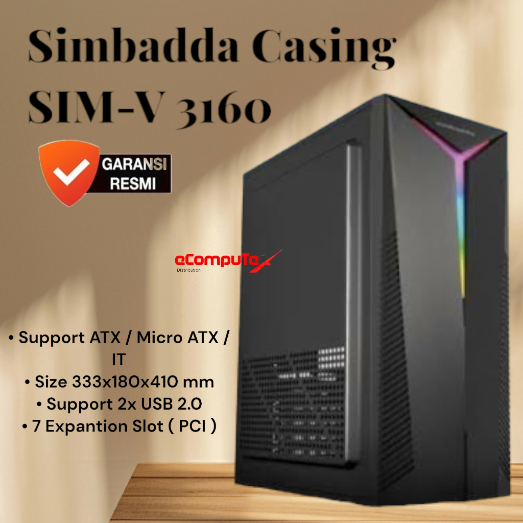 Jual CASING PC SIMBADDA SIM-V 3160 + PSU 380 WATT - GARANSI RESMI | Shopee Indonesia