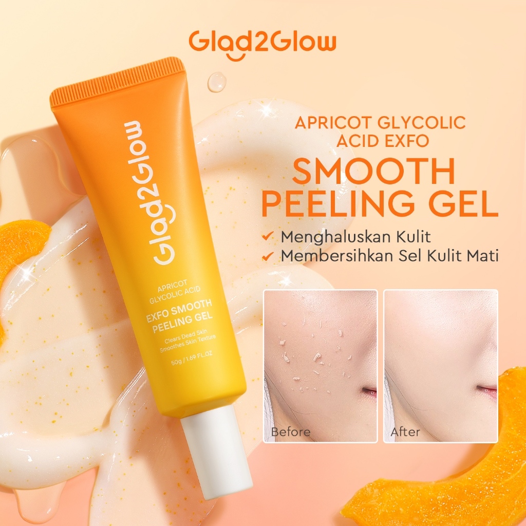 Jual Glad2Glow peeling gel Apricot Glycolic Exfo Smooth Eksfoliasi ...