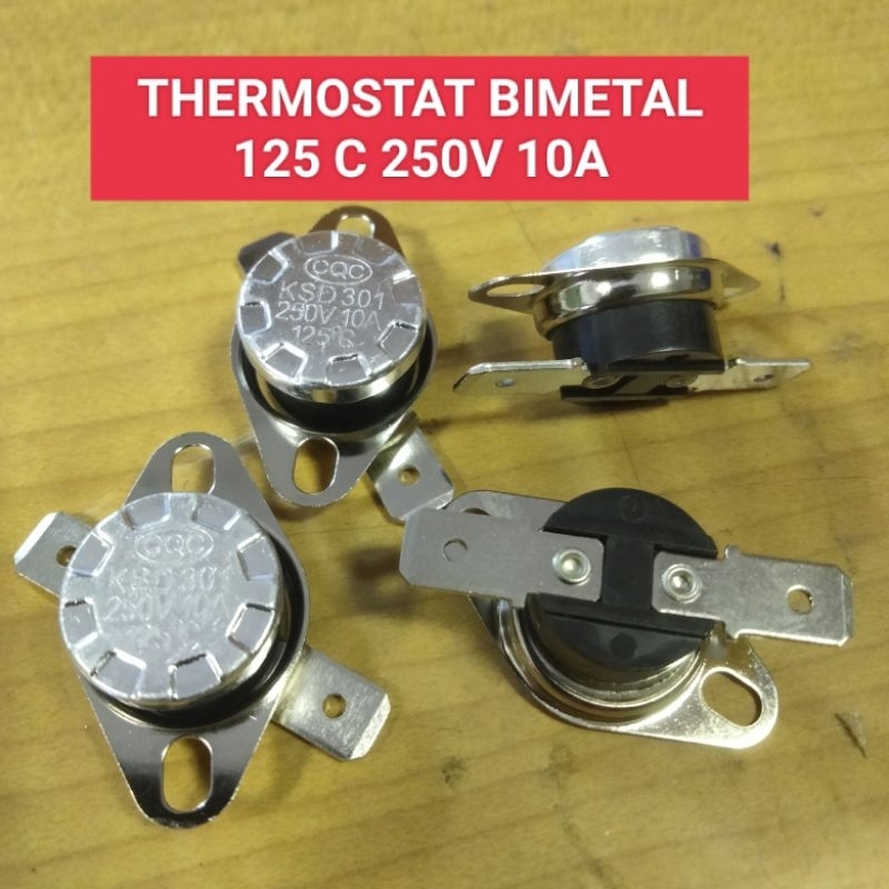 Jual THERMOSTAT TERMOSTAT 125 C 250V 10 AMPER BIMETAL SENSOR SUHU | Shopee Indonesia
