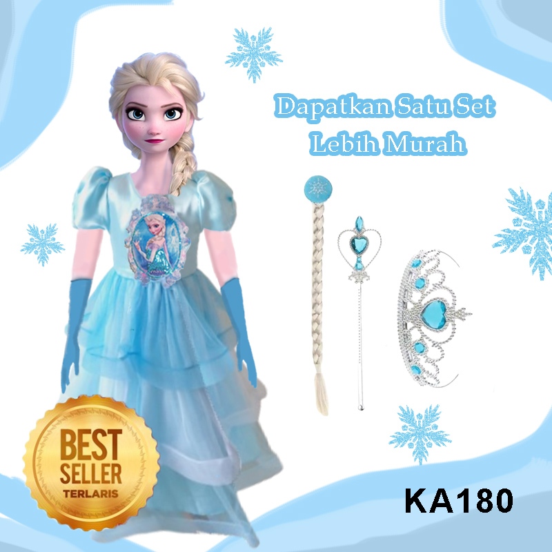 Jual Baju Dress Elsa Frozen Anak Import 5 6 Tahun Gaun Anak Frozen ...