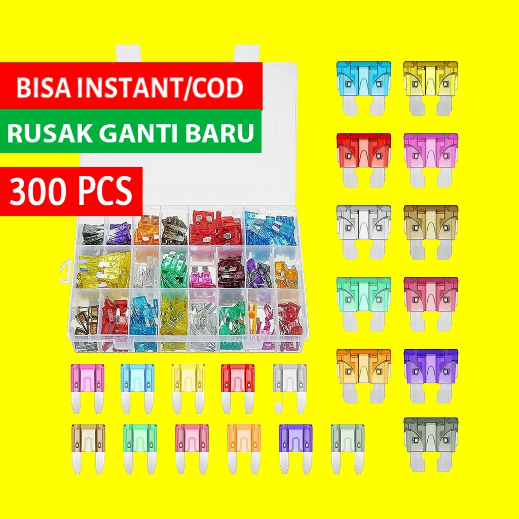 Jual (BISA INSTANT/COD) 300 PCS Sekring Mobil Tusuk Tancap Kecil dan ...