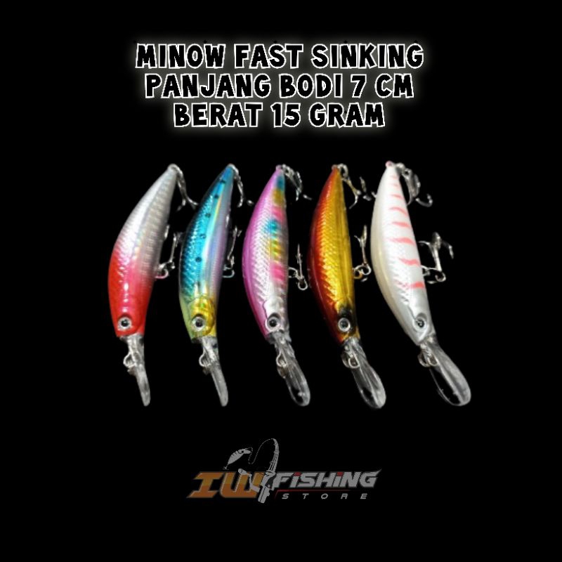 Jual Lure minow fast sinking 7 cm berat 15 gram umpan pancing mancing ...