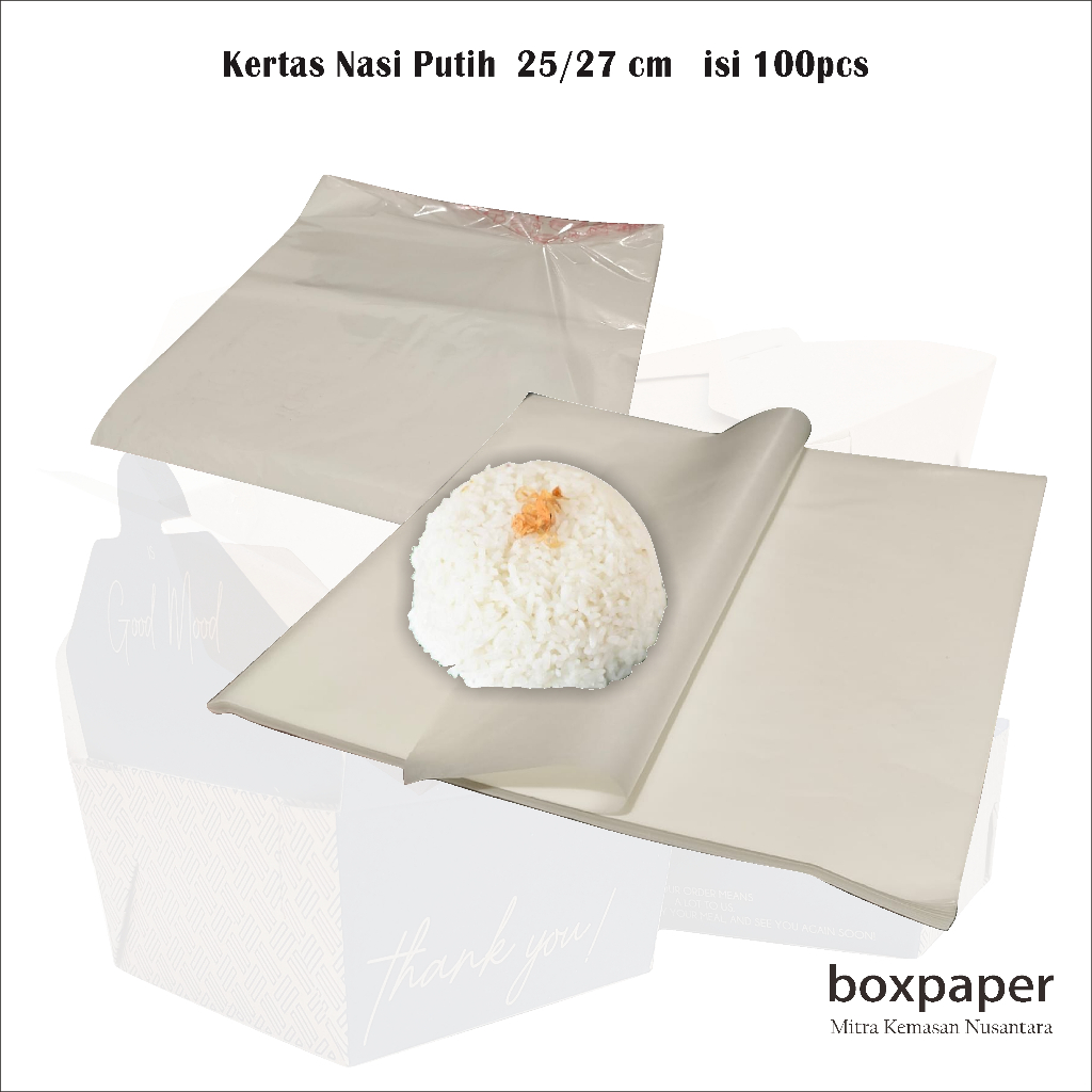 Jual Kertas Nasi Putih KFC Ukuran 25 27 Anti Lengaket Anti Minyak ...