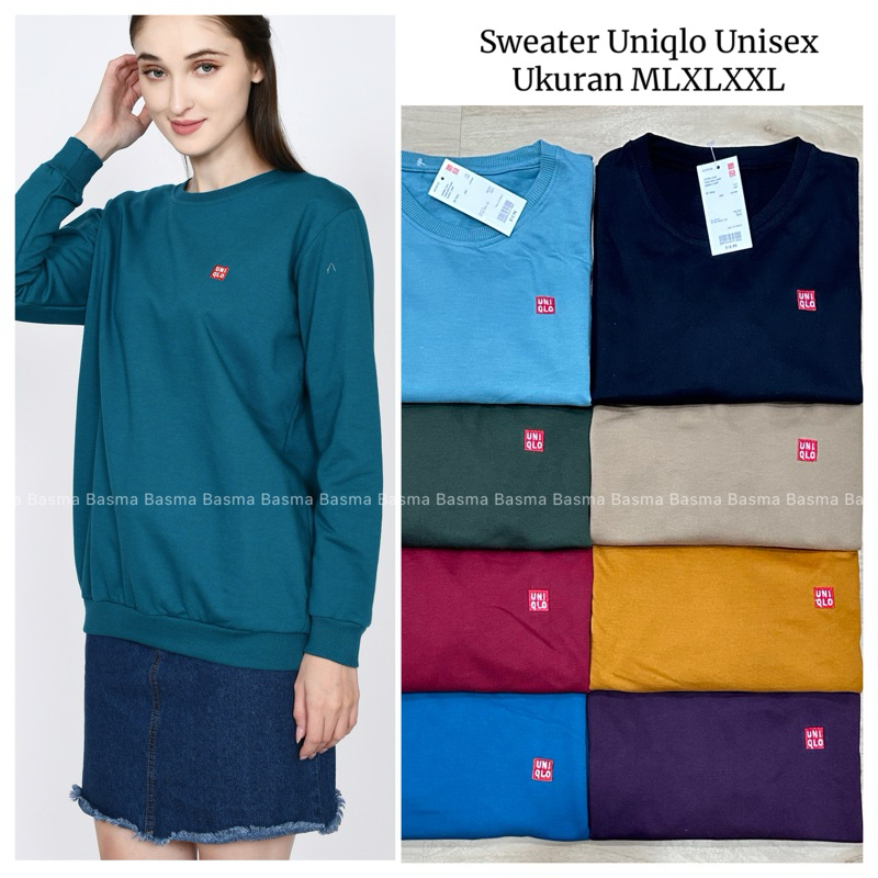 Jual Sweater Uniqlo Wanita Sweter HPPS Polos Tebal Unisex Sweeter ...