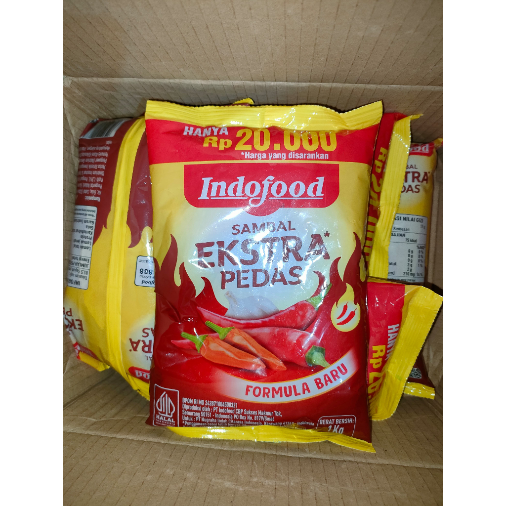 Jual Indofood Sambal Extra Pedas Pillow 1Kg | Shopee Indonesia