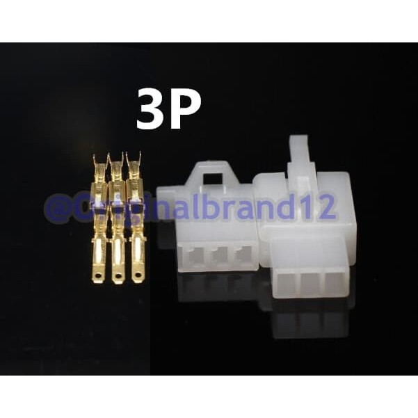 Jual Socket 3 pin Kecil + Skun Soket Motor Konektor Kabel Motor ...