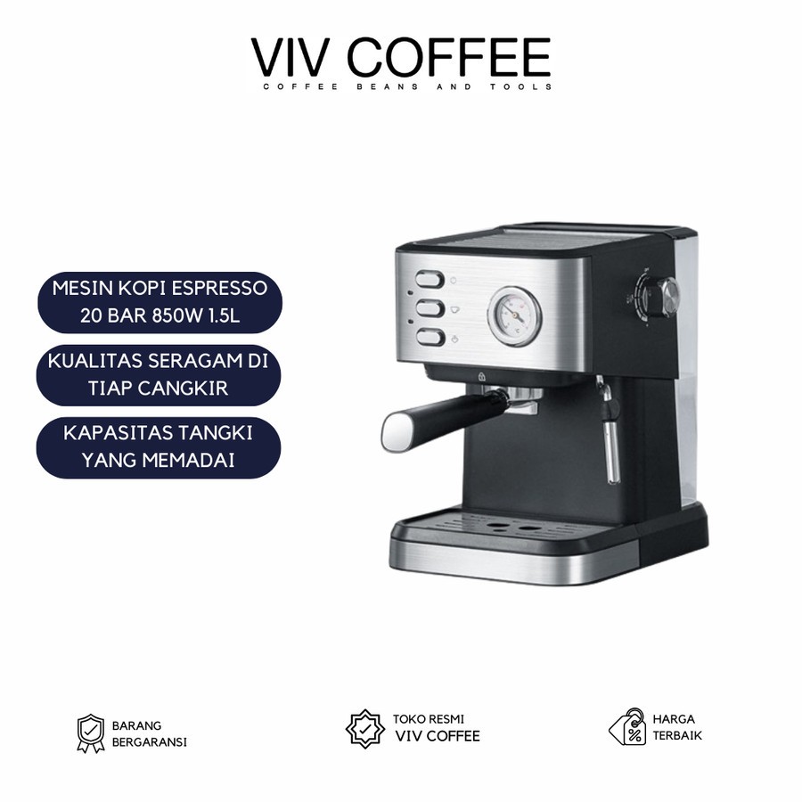 Jual Mesin Kopi Espresso Coffee Maker Frothing 20 Bar 850W 1.5L | Shopee Indonesia