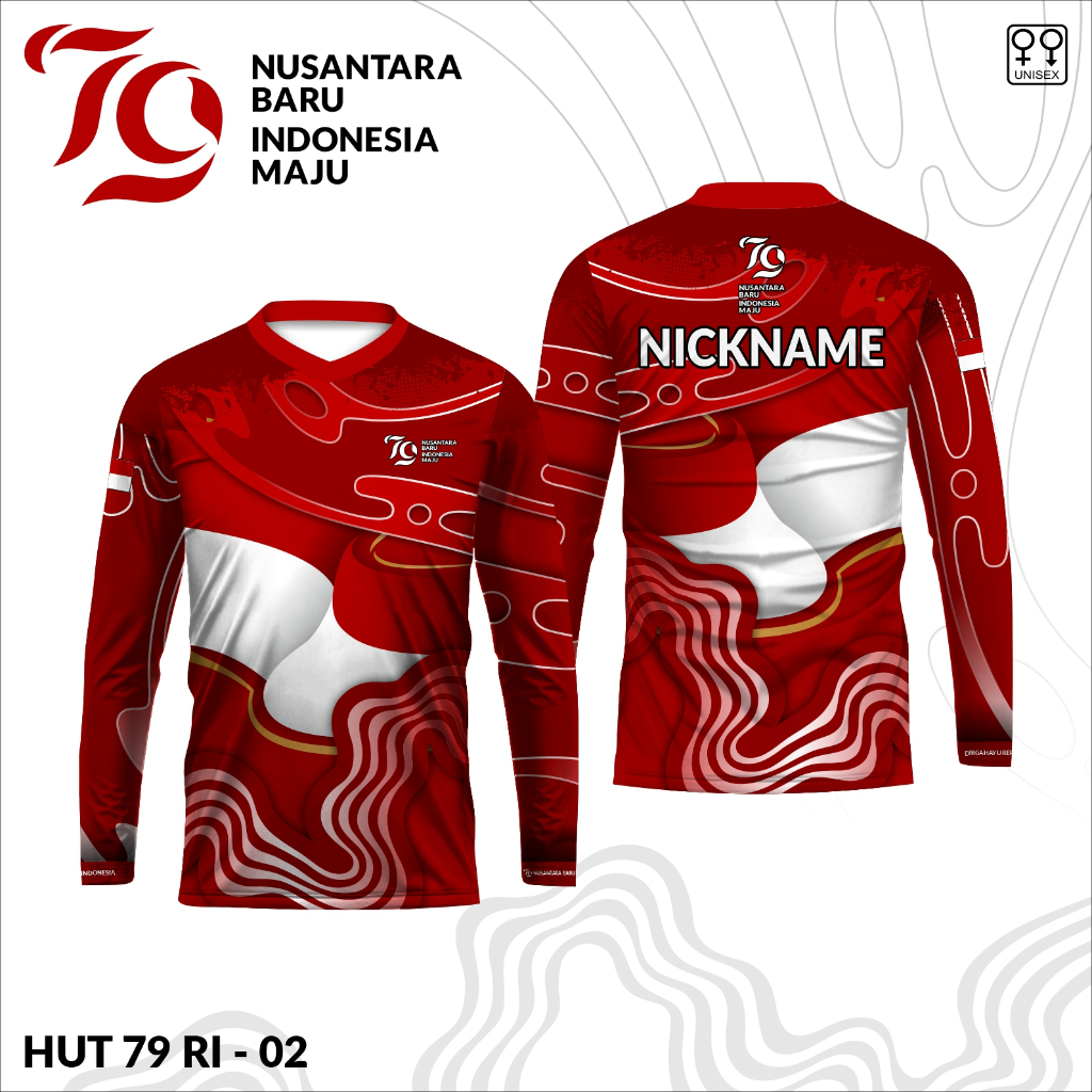 Jual Jersey hut kemerdekaan ri ke 79 kaos 17an 2024 baju indonesia lengan panjang | Shopee Indonesia