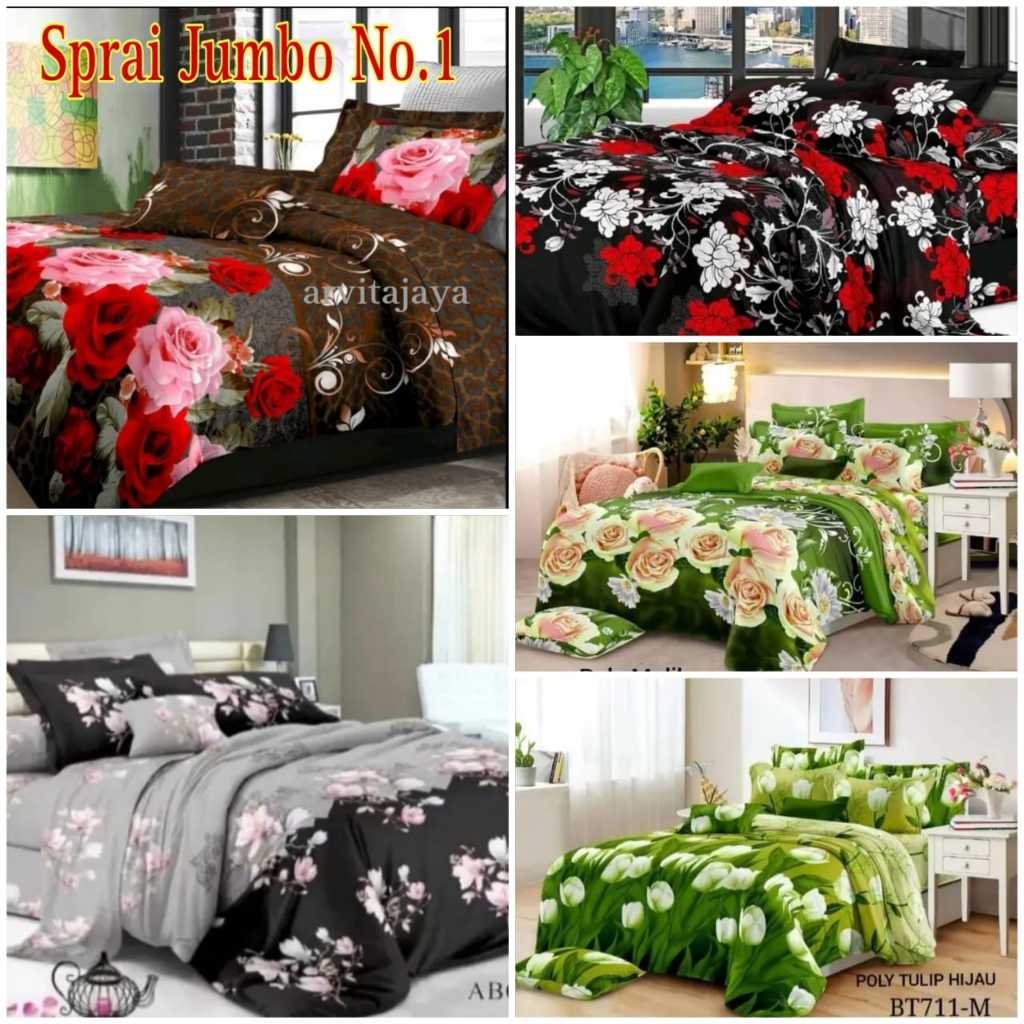 Jual Sprei Motif Bunga Cantik No.1 Uk 180 x 200 Cm Lengkap 2 sarung ...