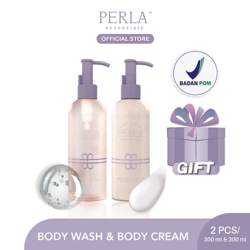 Jual PERLA Essentials Body Wash 300 ml & Body Cream 300 ml | Shopee ...