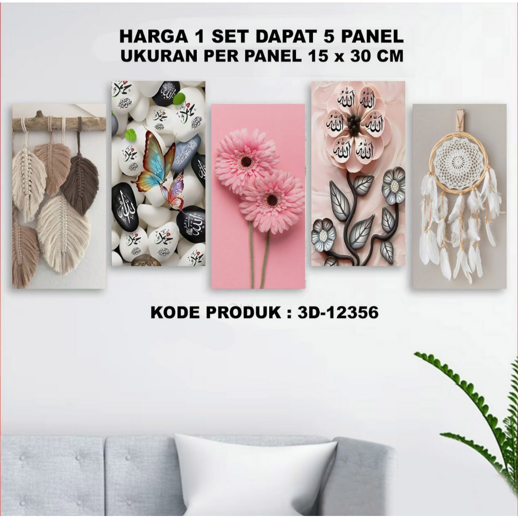 Jual Walldecor Dinding 3D isi 5pcs Hiasan Dinding Kamar Ukuran 15x30cm ...