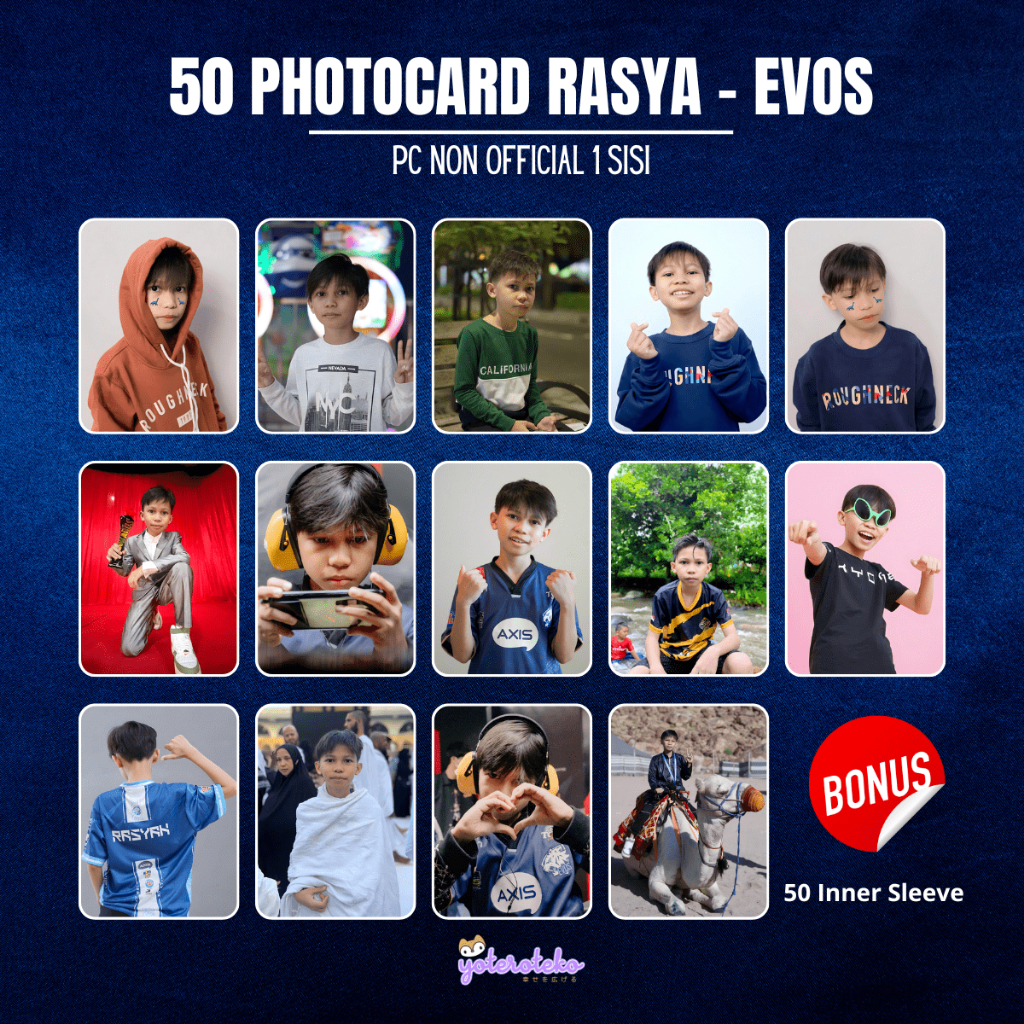 Jual [50pcs] PC Photocard Rasyah Rasyid Evos | Shopee Indonesia