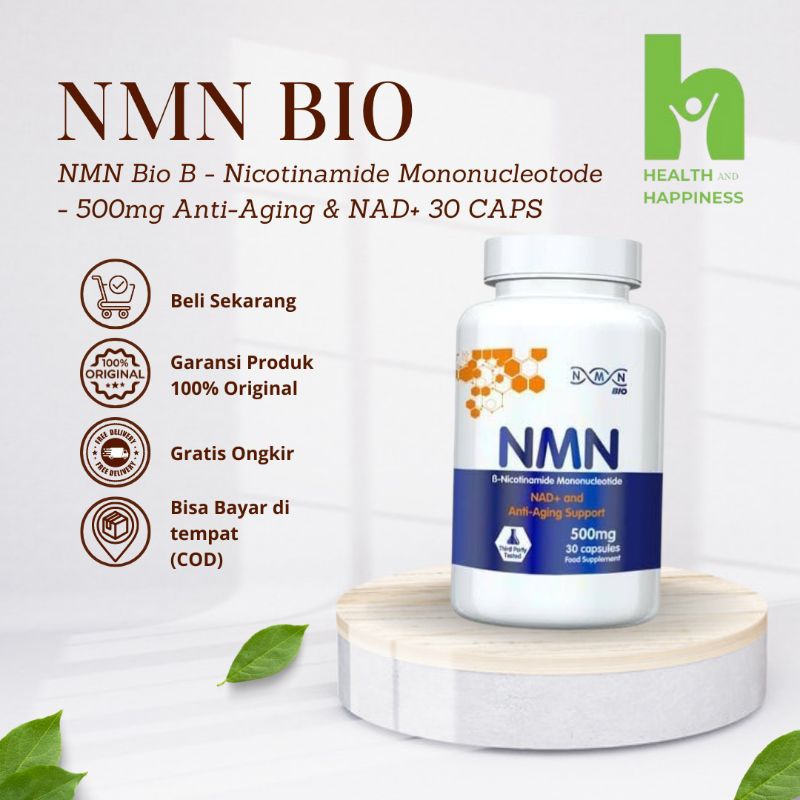 Jual NMN Bio B - Nicotinamide Mononucleotide - 500mg Anti-Aging & NAD+ ...