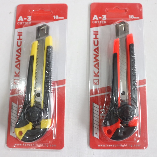 Jual Pisau Cutter Pemotong 3 Mata A3 18mm Kawachi | Shopee Indonesia