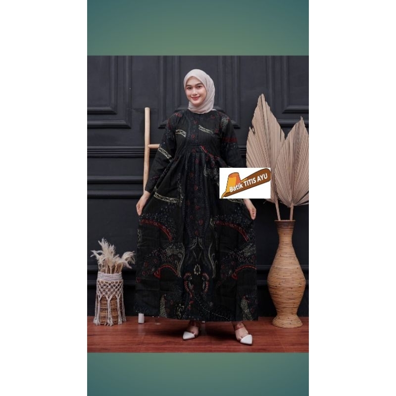Jual Gamis Batik Polymicro Tali Samping Resleting Depan Busui Friendly ...