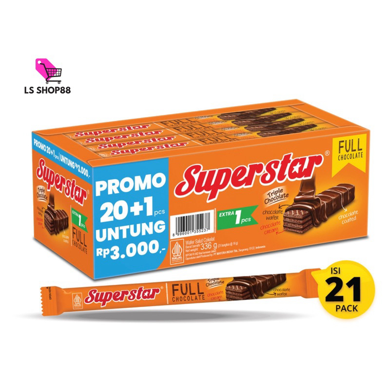 Jual SUPERSTAR Wafer Triple Chocolate isi 20 pcs | Shopee Indonesia