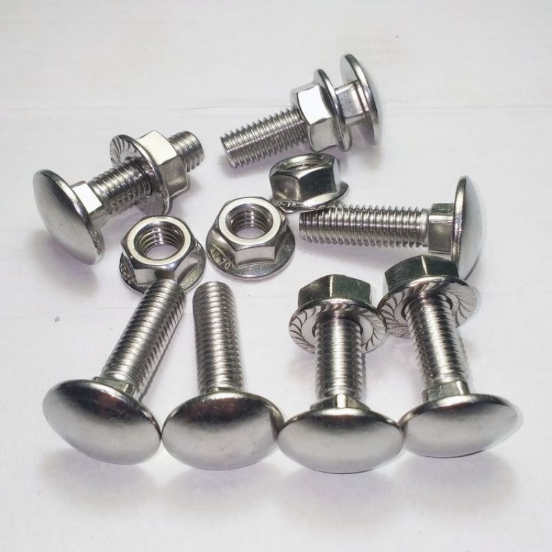 Jual baut cb flange nut m8x30mm stainless steel sus 304/ cariaghe bolt baut payung baut bemper ...