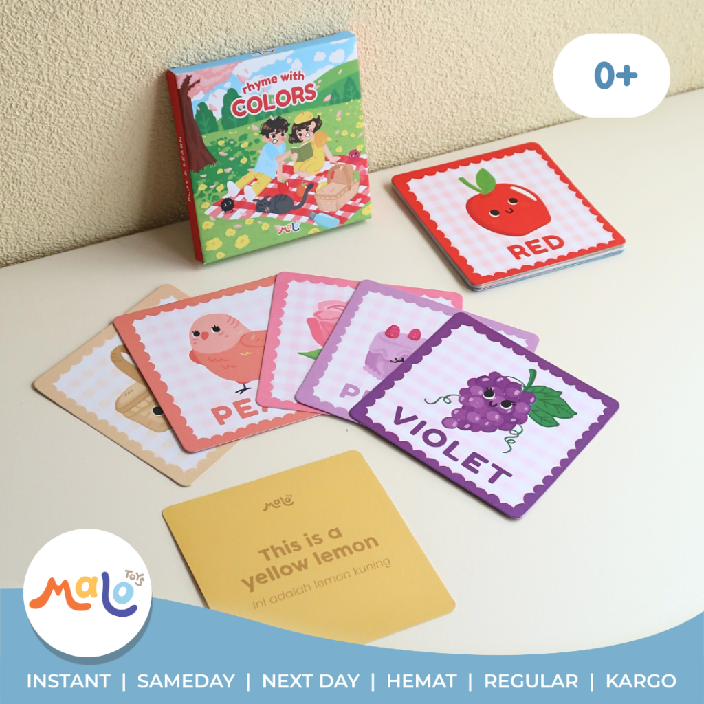 Jual MALOTOYS x Vicky Angkasa - Flash Card Warna Bahasa Inggris ...