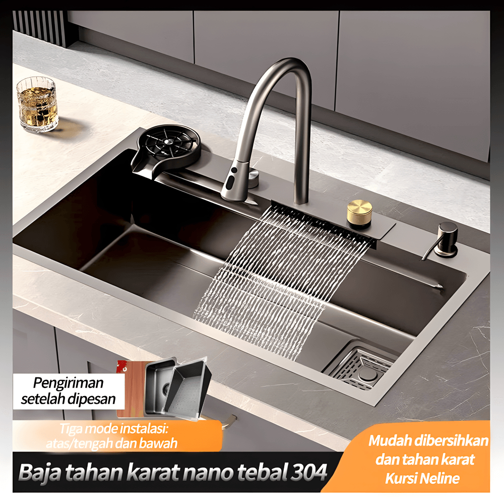 Jual Stainless Steel Kitchen sink Modern Kitchen Sink Bak Cuci Piring Stainless Hitam cuci ...