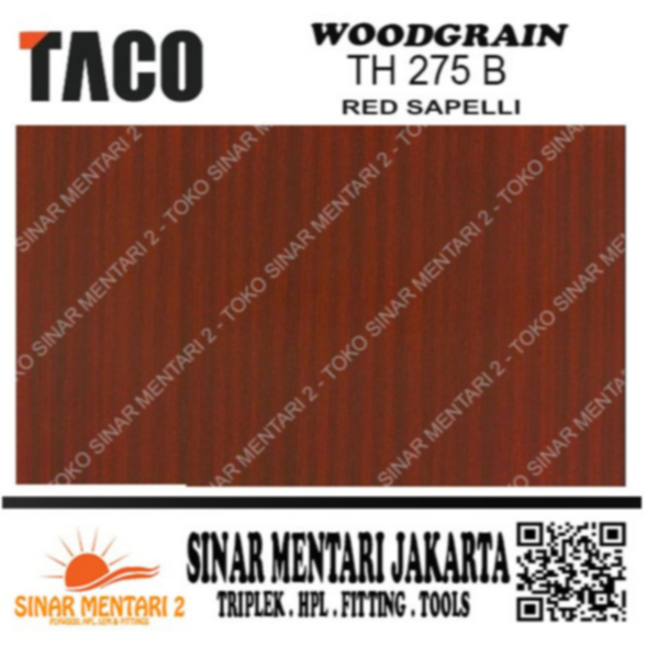 Jual TACO HPL WOODGRAIN TH 275 B RED SAPELLI | Shopee Indonesia