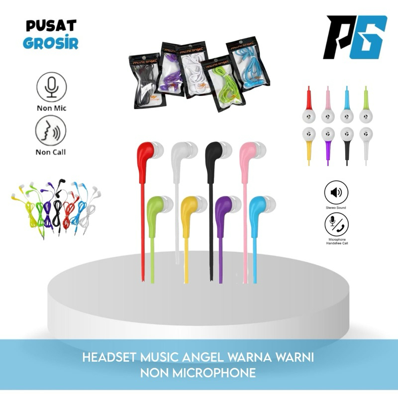 Jual Headset Music Angel MP3 Biasa Handsfree Hf Packing Plastik Murah ...