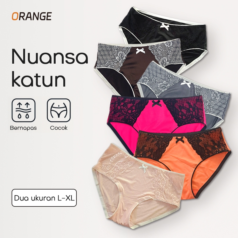 Jual Celana dalam 6 pcs bahan sutra es, ad renda Kualitas premium | Shopee Indonesia