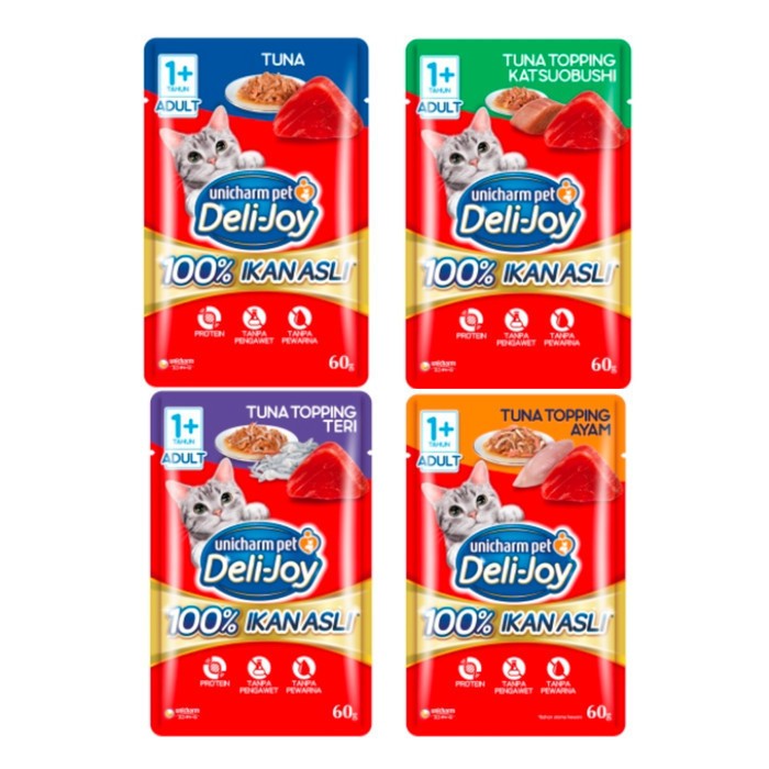 Jual Deli-Joy Pouch Tuna 60 Gr / Makanan Basah Kucing | Shopee Indonesia