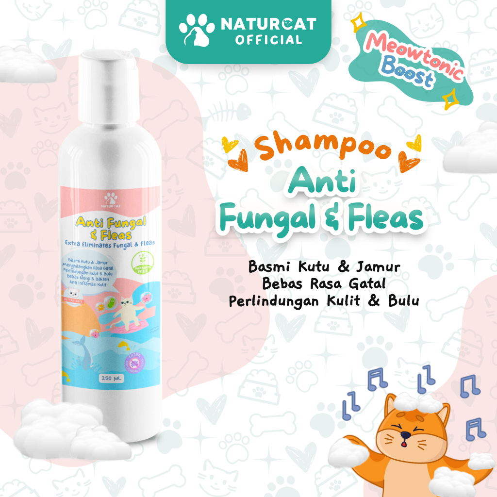 Jual Naturcat Shampoo Kucing Total Protection ANTI FUNGAL & FLEAS untuk ...