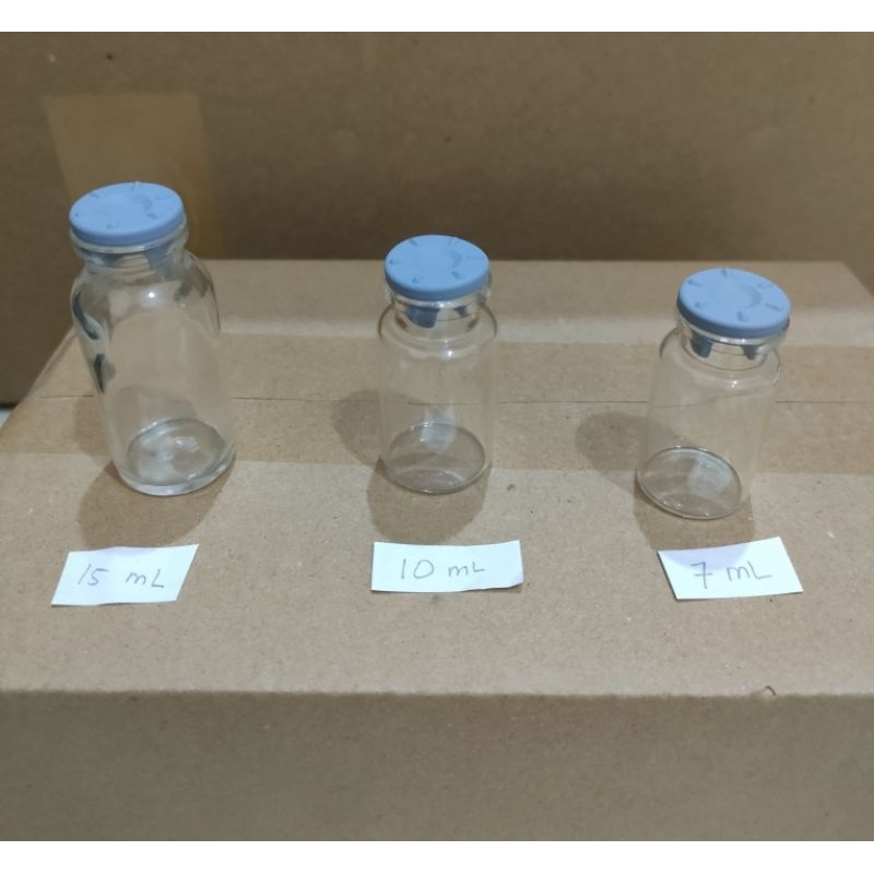 Jual Botol vial baru - vial putih - vial bening - botol vial kaca ...