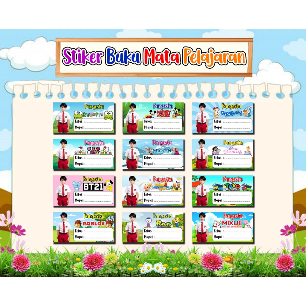 Jual sticker |sticker mapel | sticker buku | sticker buku pelajaran ...