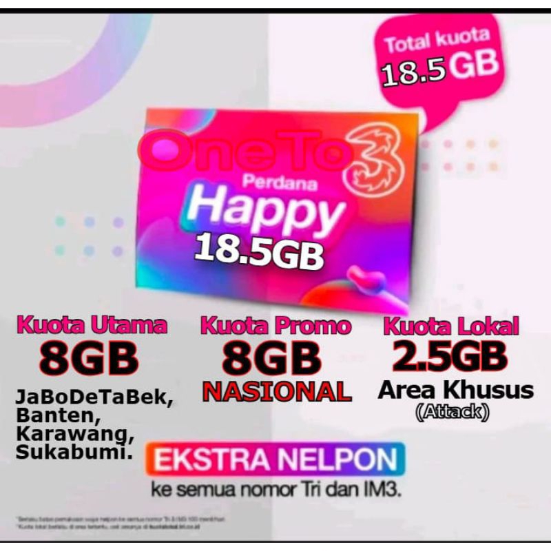 Jual Kartu Perdana TRI 16GB Full 24jam | Shopee Indonesia