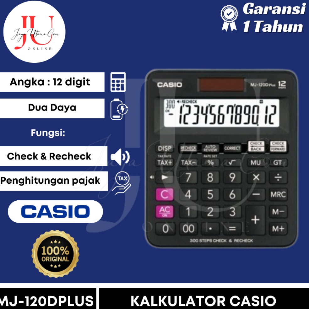 Jual KODE Y1J9 Kalkulator Casio MJ 12D PLUS CHECK CORRECT | Shopee Indonesia