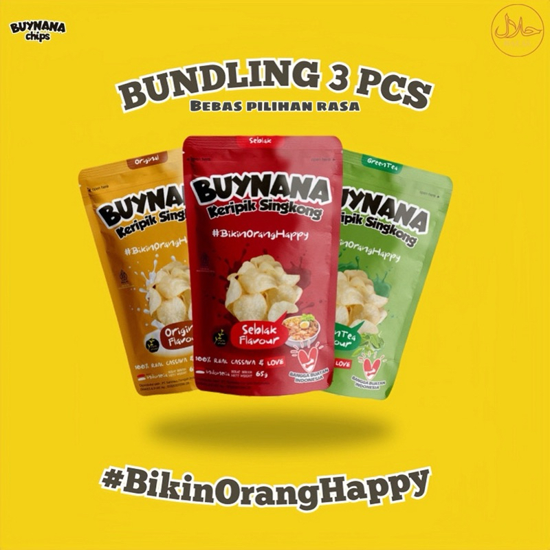 Jual Buynana Chips [PAKET BUNDLING 3 PCS] Keripik Singkong | Shopee ...