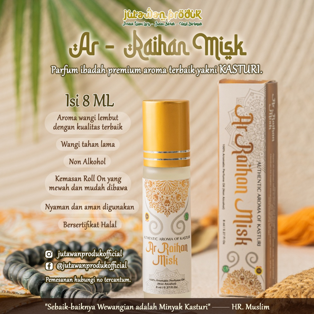 Jual Parfum Sholat Non Alkohol Kasturi Ar Raihan Misk Minyak Wangi ...