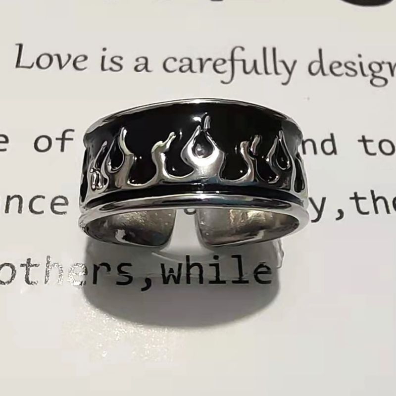 Jual Cincin Elegan Desain Api Hitam Amaterasu (Adjustable) | Shopee ...