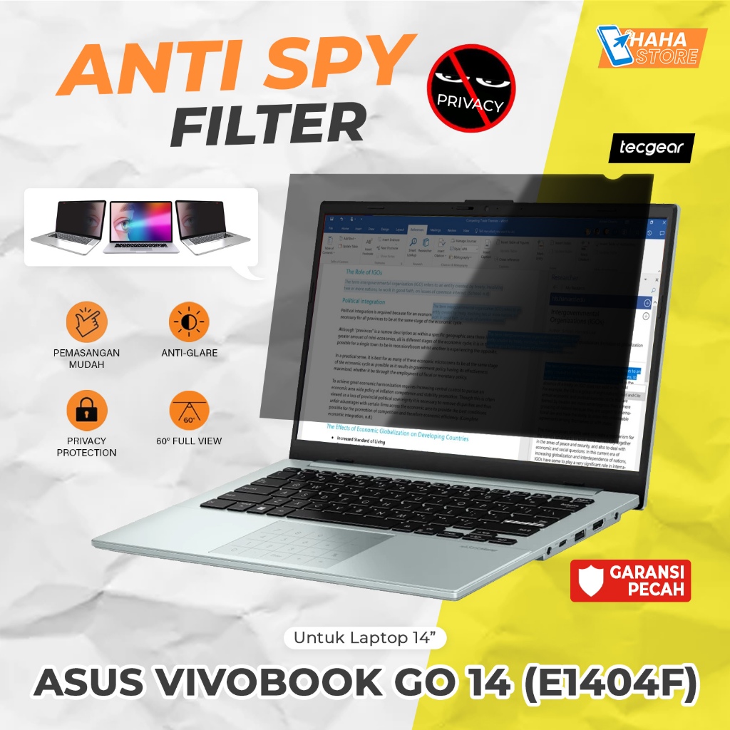 Jual Asus VivoBook GO 14 inch Anti Spy Filter Screen Guard Laptop ...