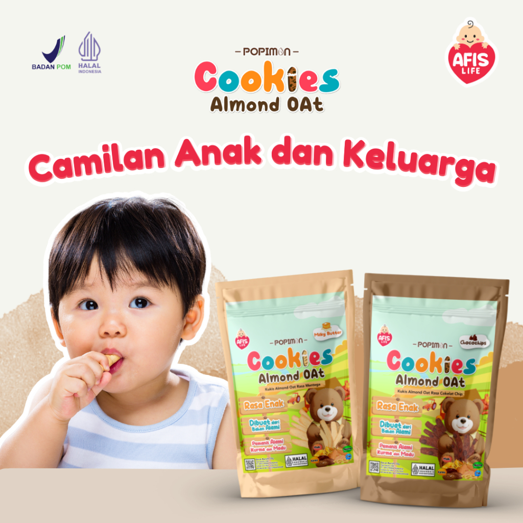 Jual Afis Popimon Cookies Almond Oat Camilan Anak sampai Orang Tua ...