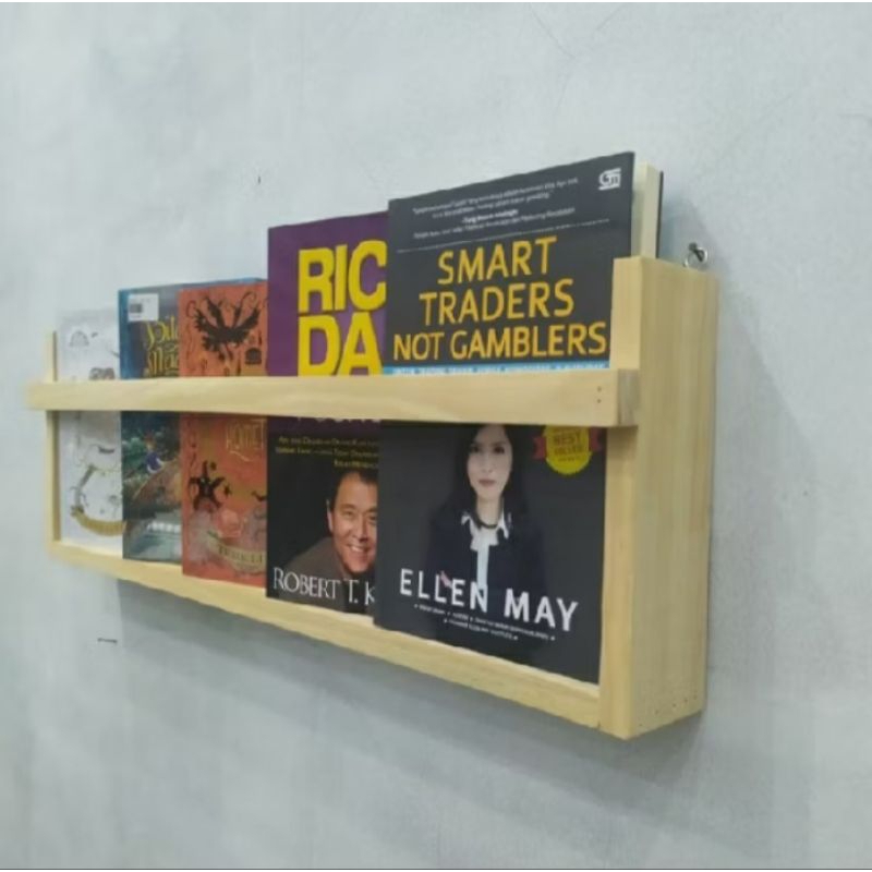 Jual Rak Buku minimalis tempel dinding/Tempat Buku Dinding ,Hemat Ruang ...