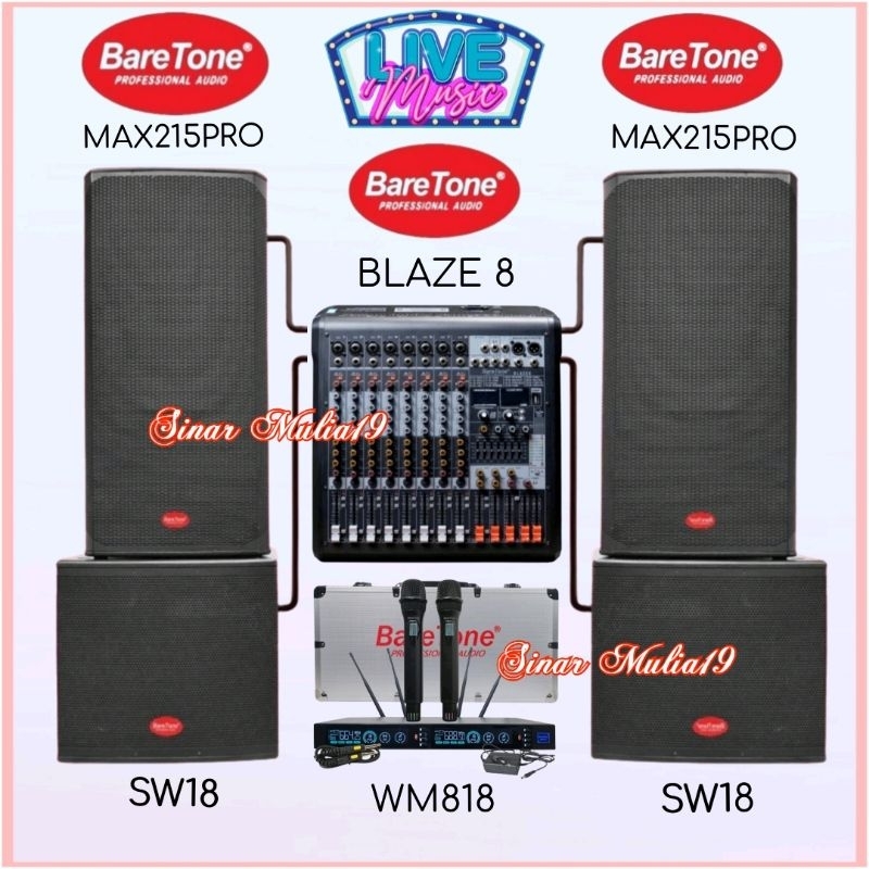 Jual Paket Sound System Speaker Aktif BareTone MAX215PRO Subwoofer ...
