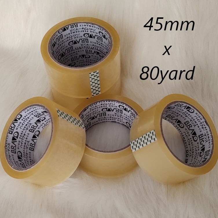 Jual Tape BRAVO OPP 45mm x 80 yard | Isolasi / Lakban Bening (4,5cm x ...