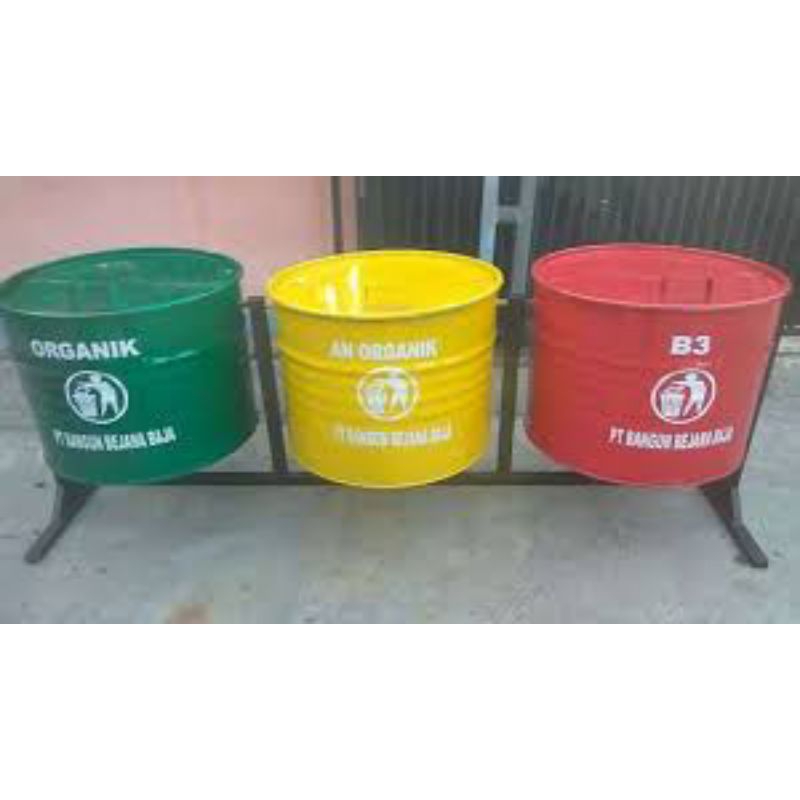 Jual Tong Sampah Besi 3 pilah / Tempat Sampah | Shopee Indonesia