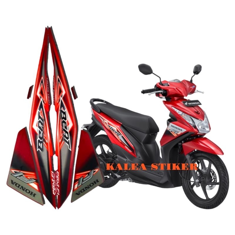 Jual Striping Stiker Lis Les Polet Body Motor Honda Beat FI 2013 Merah ...