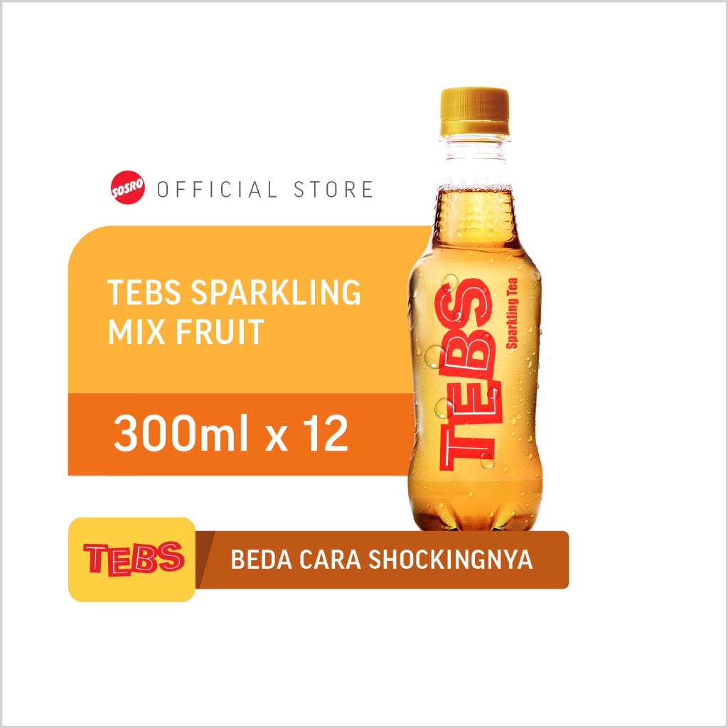 Jual TEBS Sparkling Mix Fruit PET 300ml isi 12pcs | Shopee Indonesia