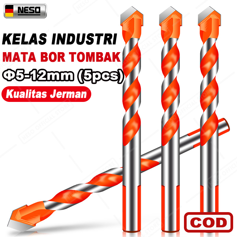 Jual NESO Mata Bor Tombak 5-12MM HSS Twist Drill Bit multifungsi ...