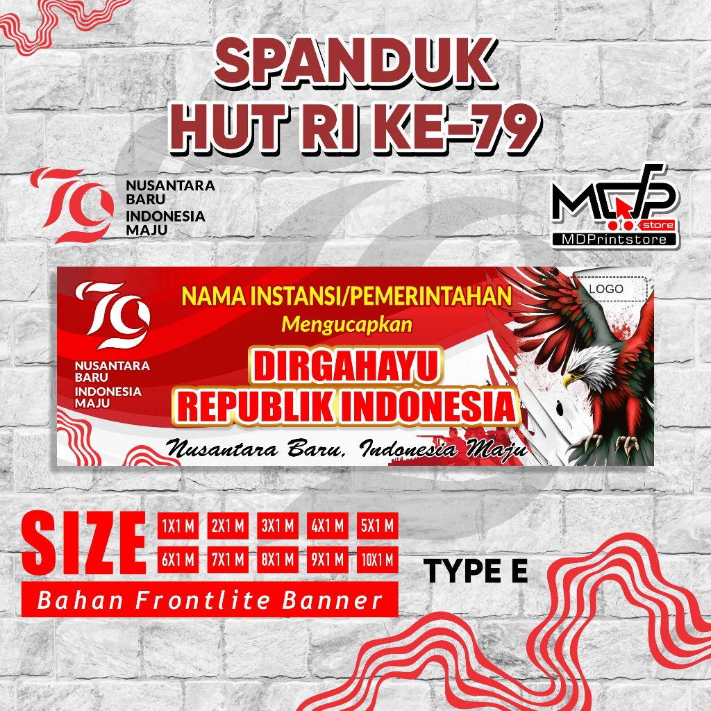 Jual SPANDUK HUT RI 5X1 METER KEMERDEKAAN AGUSTUSAN BANNER MDPRINTSTORE ...