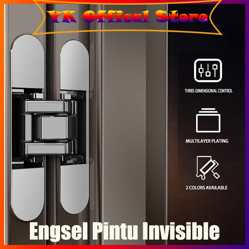 Jual Hidden Hinge Engsel Tanam Door Hinge Invisiblle Hitam Perak Engsel ...