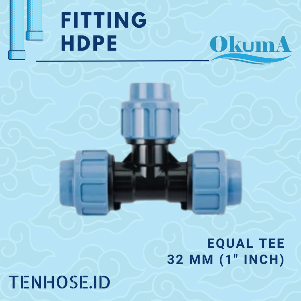 Jual Fitting HDPE Equal Tee Merk OKUMA Ukuran 32 MM (1" Inch) | Shopee Indonesia