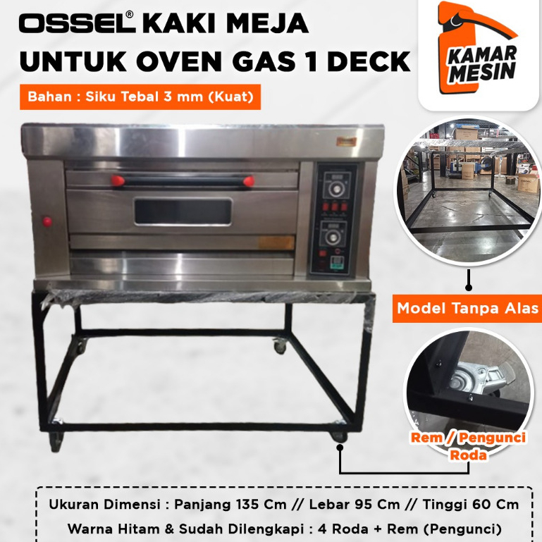Jual Meja Oven Meja Kaki Oven 1 Deck 2 Tray Siku Tebal 4 Roda Rem ...